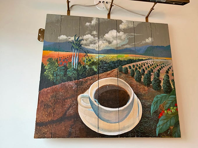 Who knew coffee fields could be so dreamy? This artwork captures the essence of your morning brew's journey, from sun-kissed hills to your waiting mug.