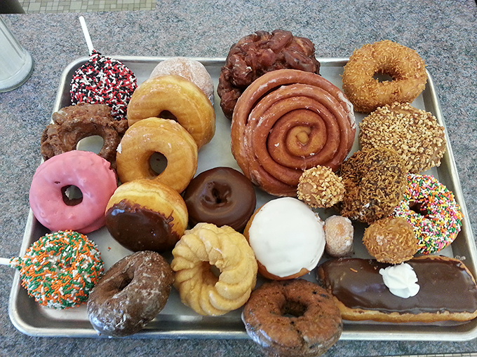 Feast your eyes on this sugary smorgasbord! It's like someone took all your childhood dessert dreams and made them a reality.