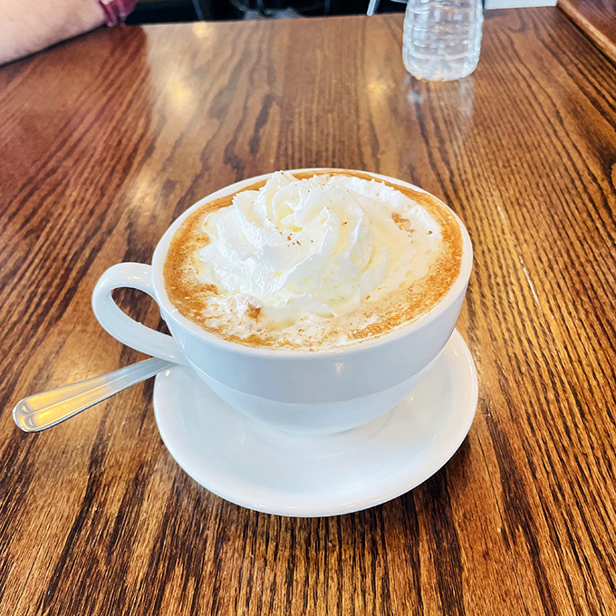 Behold, the cappuccino of champions! This frothy masterpiece is more photogenic than most Instagram influencers.