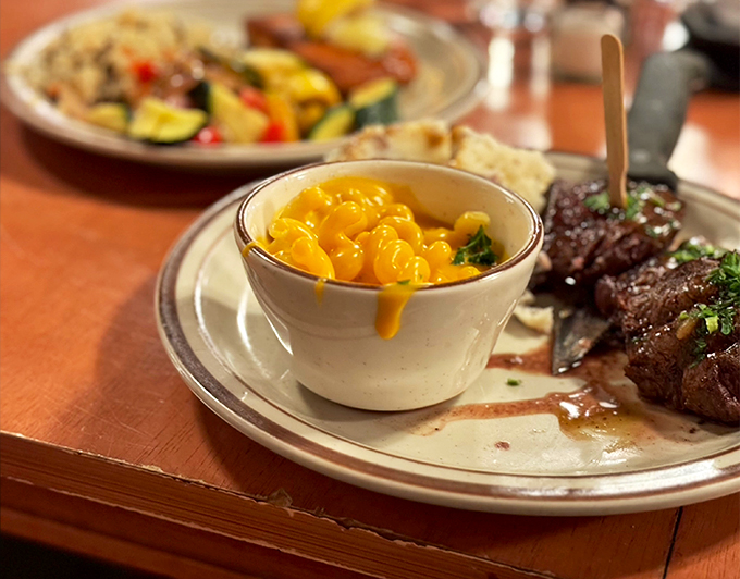 Mac and cheese? More like mac and PLEASE! This golden bowl of cheesy pasta goodness is like a warm hug for your stomach.