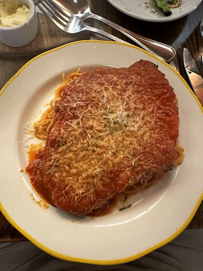 This chicken parm isn't just a dish, it's a work of art. Golden, crispy, and smothered in sauce and cheese&mdash;it's comfort food that gives you a warm hug.