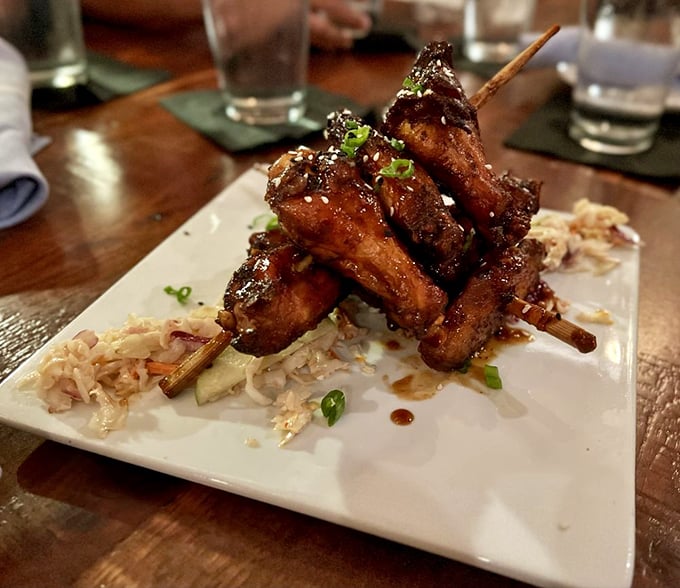 Wings that'll make you forget forks exist. Sticky, sweet, and savory &ndash; it's a finger-licking flavor fiesta! Photo credit: Jay P.