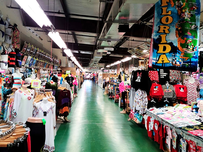 Florida fashion on full display! Whether you're beach-bound or mouse-ear hunting, this aisle's got you covered from sunhat to flip-flop.