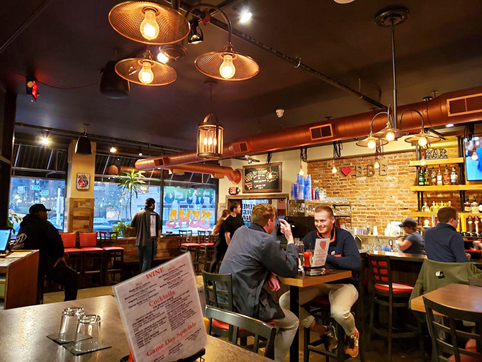 Welcome to Burger Central! With TVs for sports fans and a lively atmosphere, it's like Cheers &ndash; if Norm ordered burgers instead of beers.