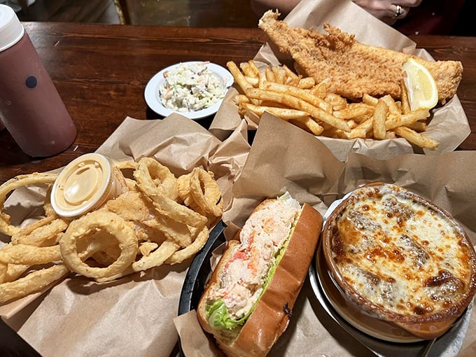 Forget fish and chips, this haddock basket is the Rolls-Royce of fried seafood. Crispy, flaky, and utterly irresistible. Photo credit: YiYi J.