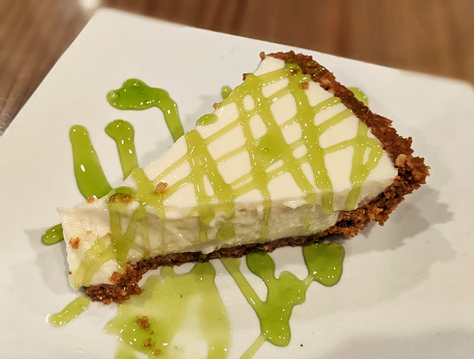 Florida on a plate! This key lime pie is so zesty and refreshing, it's like a cool ocean breeze for your taste buds.