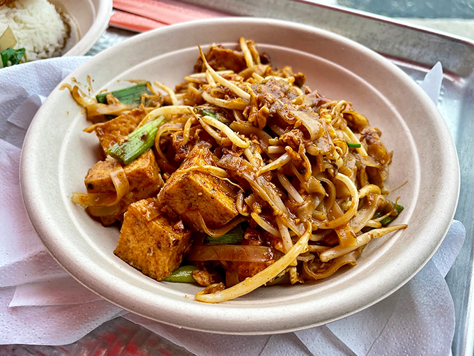 Noodles that could make an Italian grandmother question her loyalties. This pad thai is a tangled web of deliciousness we're happy to get caught in.