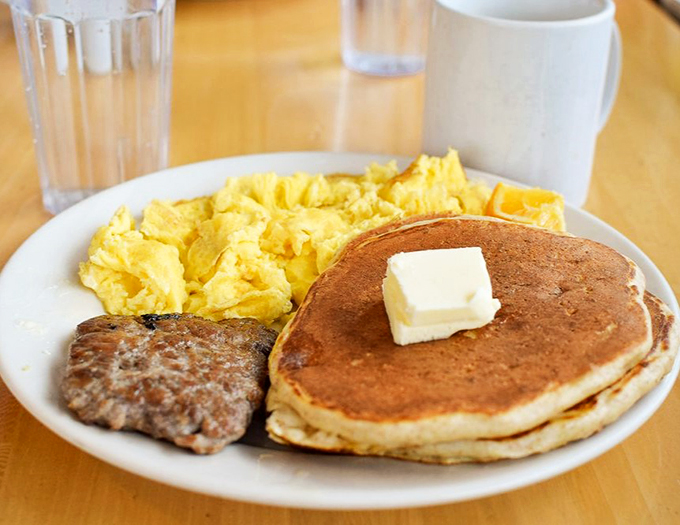 Stack attack! These pancakes are giving the Leaning Tower of Pisa a run for its money. Butter and syrup not included, but highly recommended.
