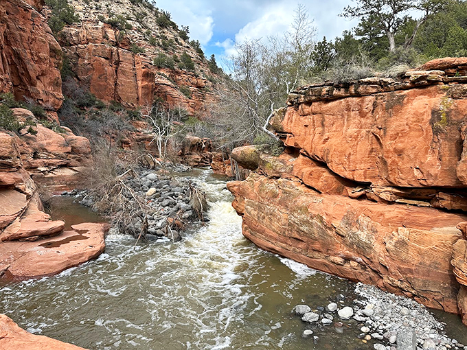 Wet Beaver Creek's crystal waters provide a refreshing surprise, cutting through the desert like nature's own air conditioning.