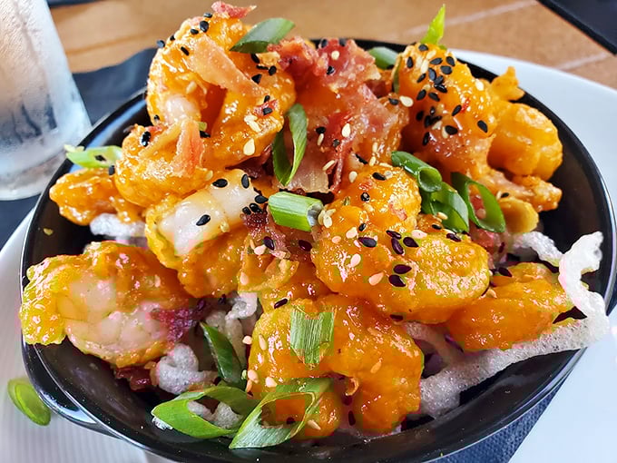 Shrimp so good, it'll make you do a happy dance! These little flavor bombs are like edible confetti for your taste buds. Photo credit: Brenna Dacks