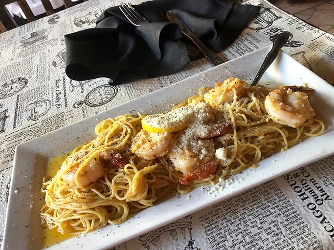 Shrimp scampi: Where garlic meets butter in a dance as old as time. These plump little sea jewels are ready to tango with your taste buds. Photo credit: Tanja Smith