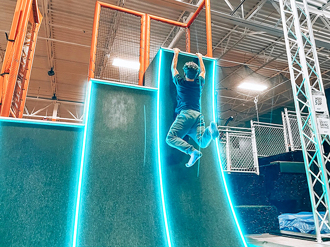 "Who needs superpowers when you've got trampolines? It's like someone bottled up childhood dreams and sprinkled them everywhere." Photo credit: Airborne Adventure Park