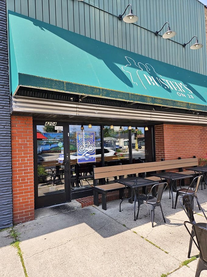 Where social justice meets culinary delight! Buster's colorful exterior hints at the vibrant flavors waiting inside. Photo credit: Albino D.