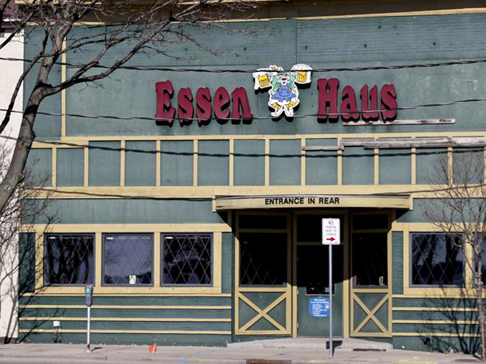 Grab your lederhosen and prepare for a flavor adventure! Essen Haus's facade promises a night of German-inspired revelry.