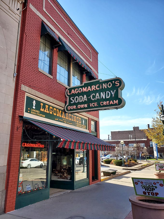 Lagomarcino's: That vintage sign promises more than just candy and ice cream &ndash; it's selling a trip back in time.