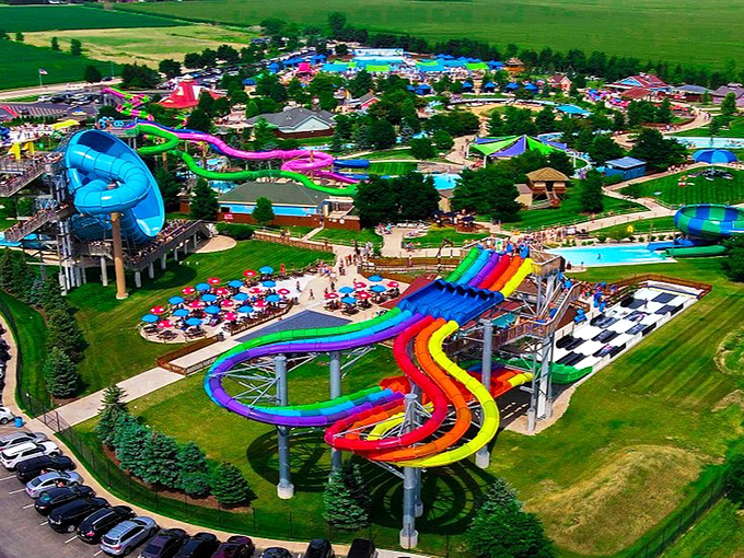 Surf's up in the Midwest! Raging Waves brings Down Under up here, with slides that'll make your heart race faster than a kangaroo.