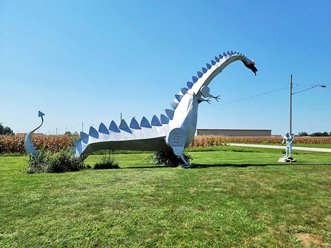 Fire-breathing photo op! Vandalia's dragon brings medieval fantasy to the Midwest. Knights not included.