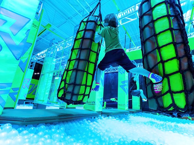 Niagara who? This colorful cascade turns your golf game into nature's own rave. Just don't get hypnotized by the pretty lights! Photo credit: Urban Air