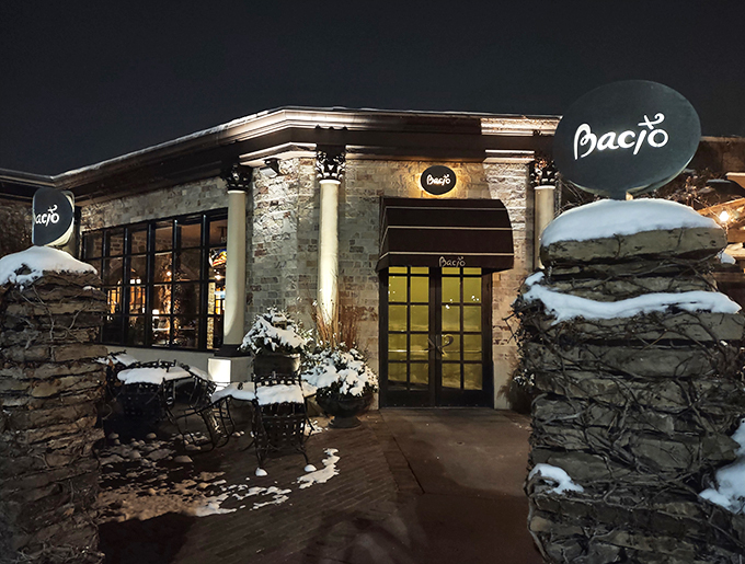Stone walls and lush greenery? Bacio's exterior is like a Tuscan postcard come to life in Minnetonka.