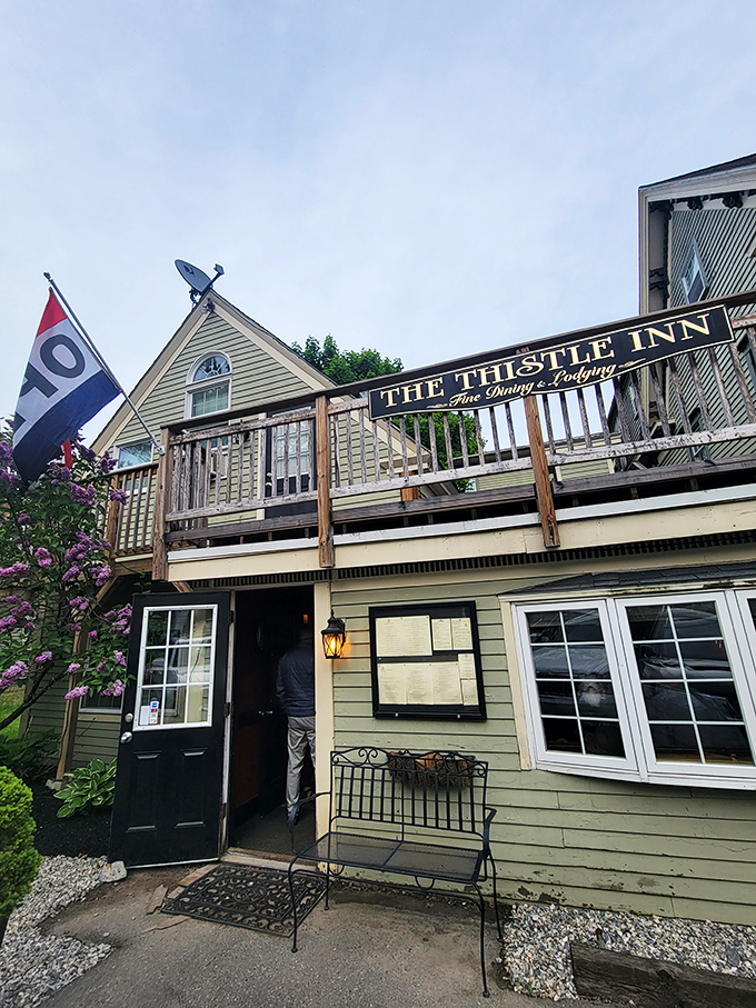Candlelit dinners in a sea captain's paradise. The Thistle Inn's cozy corners might make you forget you're not actually in a Jane Austen novel.