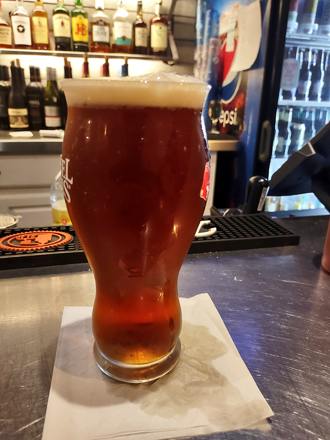 Cheers to good taste! This amber nectar is the perfect sidekick for your seafood adventure. It's like liquid sunshine in a glass.