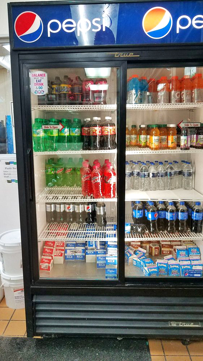 Thirst-quenching companions for your sweet treats! This fridge is stocked with enough options to satisfy any donut pairing preference.