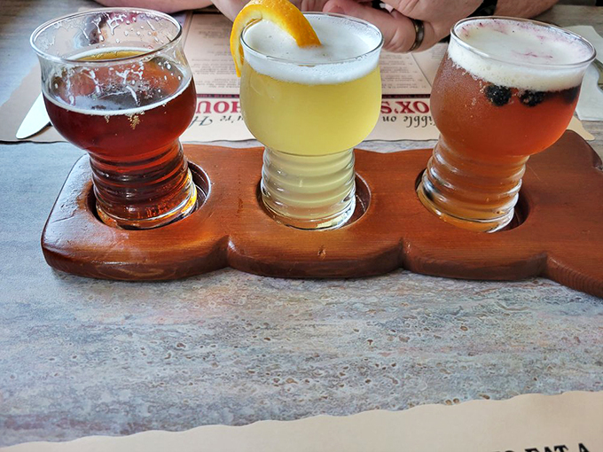 Three cheers for craft beer! This sampler is like a liquid tour of New England's finest brews, no designated driver required.
