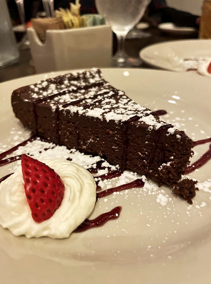 A chocolate torte that's gluten-free and guilt-free (well, almost). It's so rich, it probably has its own offshore bank account.