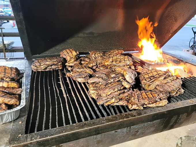 Sizzle, sear, and savor! This grill is working overtime to turn humble cuts into mouthwatering masterpieces.