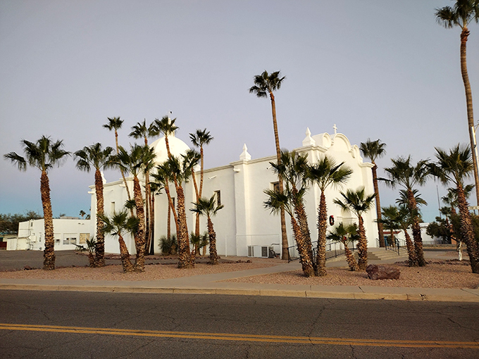 Immaculate Conception Catholic Church: A slice of old-world Spain in the Arizona desert. It's so picturesque, you half expect Don Quixote to come tilting at the palm trees. Photo credit: Arizona Lover