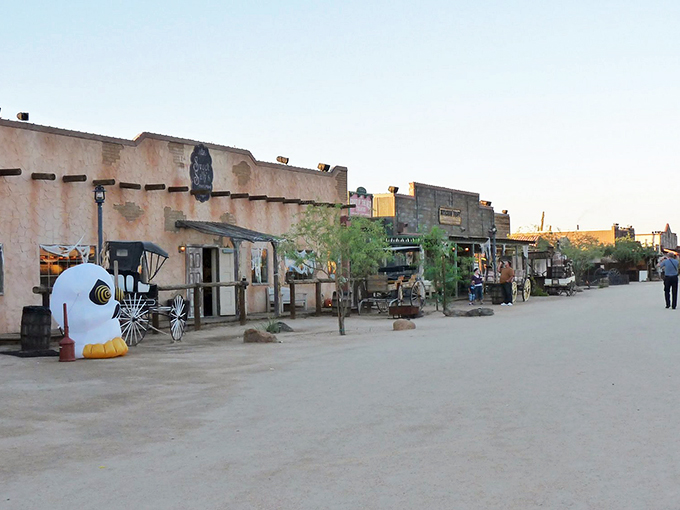 Main Street, USA - cowboy style! This dusty boulevard is serving up more Old West vibes than a Clint Eastwood film festival.
