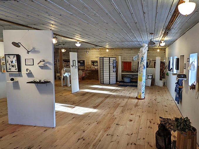 From showerheads to scissors, this eclectic display proves that one person's junk drawer is another's artistic inspiration.