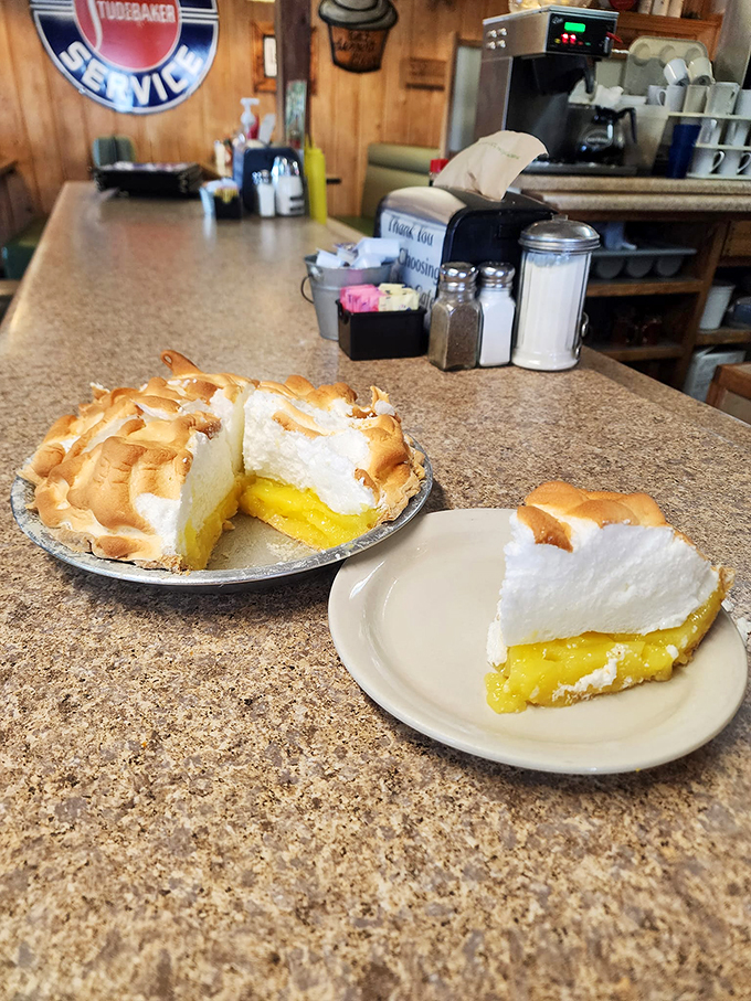 Lemon meringue pie: where citrus zing meets cloud-like fluff. It's like a sweet and tangy hug for your taste buds. Photo credit: Beeline Cafe