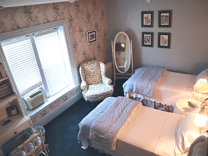 Curiouser and curiouser! This whimsical wonderland might have you checking for white rabbits under the four-poster bed.