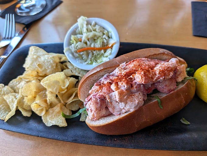 The lobster roll that launched a thousand Instagram posts - perfectly dressed Maine lobster in a toasted split-top bun. Photo credit: Mark Savage