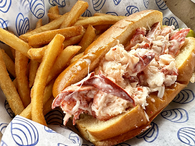 Maine's answer to haute cuisine: chunks of sweet lobster meat, perfectly dressed, nestled in a toasted roll. 