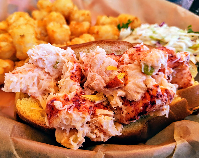 Maine lobster meets Vermont hospitality in this perfectly stuffed roll that's practically bursting with fresh seafood goodness.