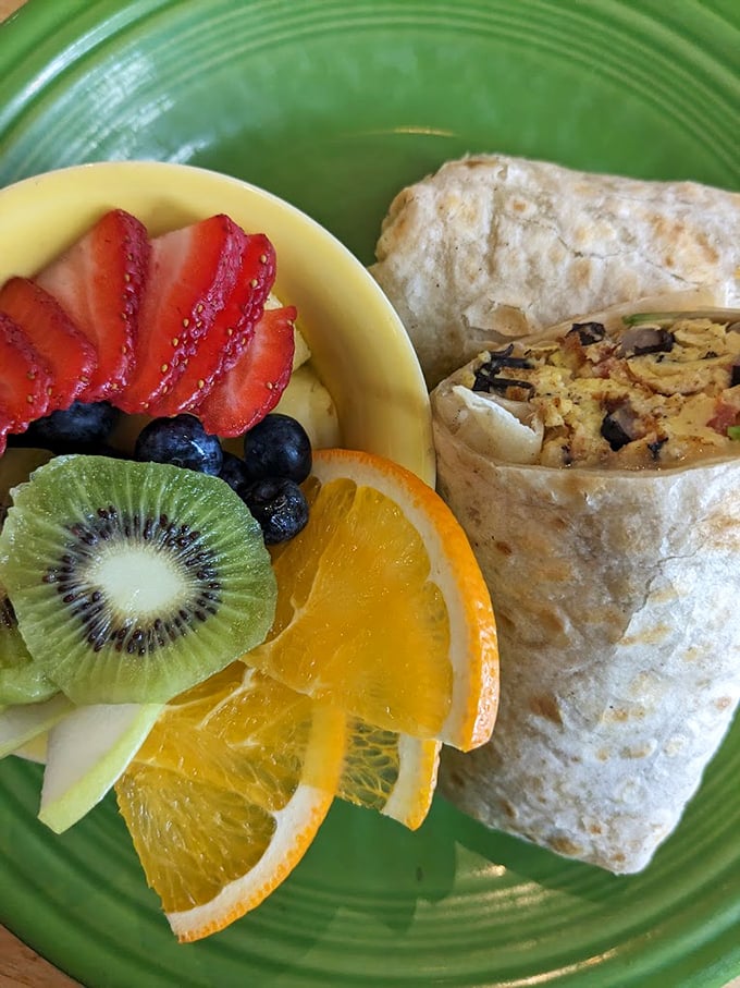 The Rincon: where breakfast meets its match in tortilla form. It's like someone took the best parts of morning and rolled them into one handheld happiness bomb!