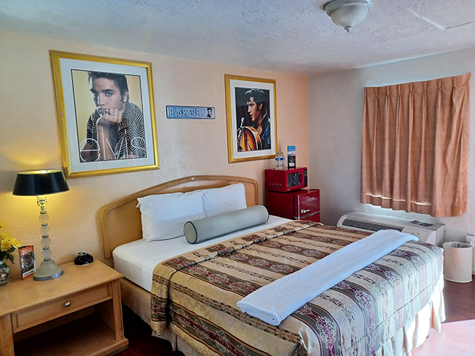 The King has entered the building! This Elvis-themed room is so authentic, you'll swear you hear Blue Suede Shoes playing in the distance.