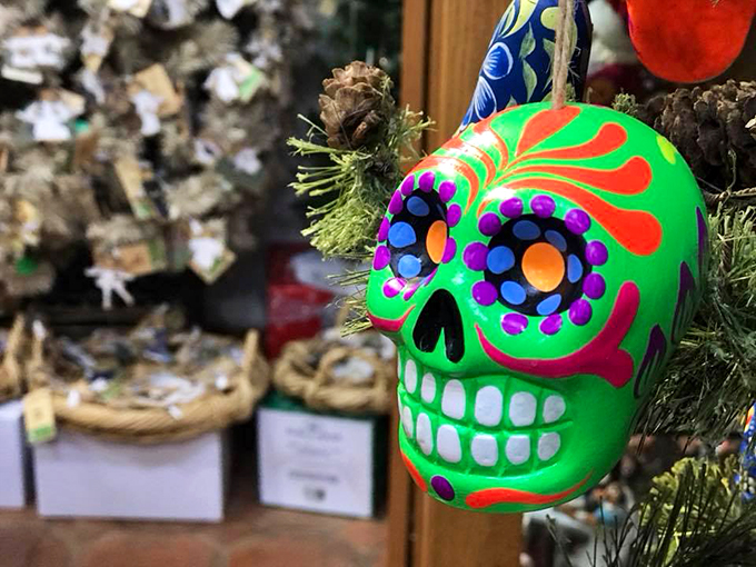 Who says skulls can't be jolly? This vibrant calavera ornament brings a touch of D&iacute;a de los Muertos flair to your Christmas festivities.