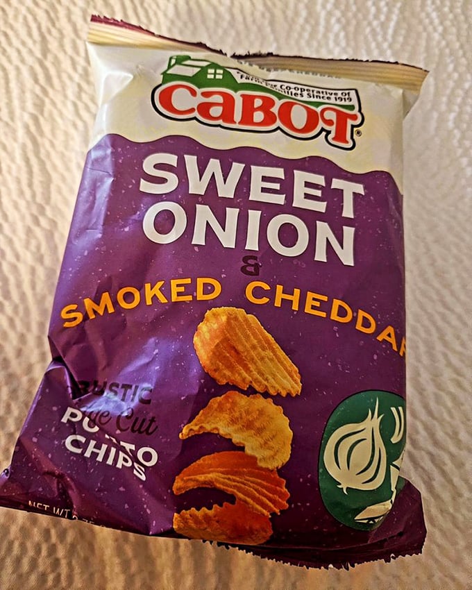 Who knew potato chips could be this fancy? Cabot's Sweet Onion & Smoked Cheddar chips prove snacking can be sophisticated.