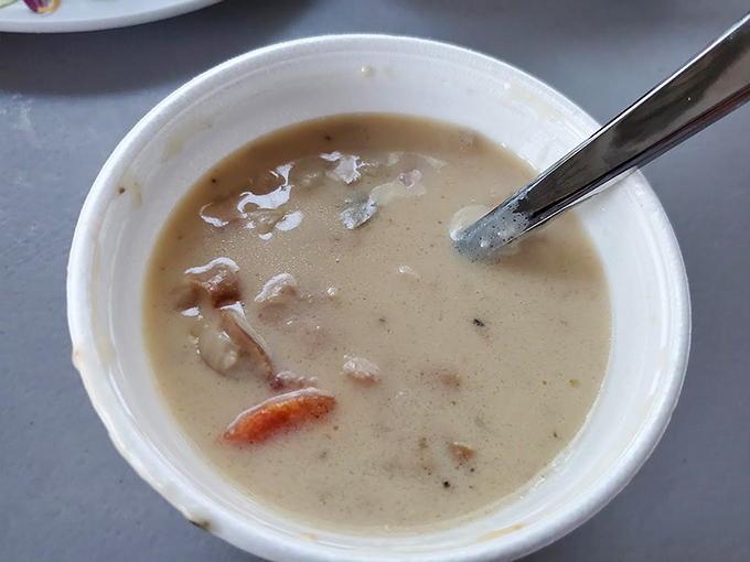 Creamy, dreamy, and packed with treasures from the sea. This chowder could make a mermaid consider moving to the desert. Photo credit: Kim Wiseman