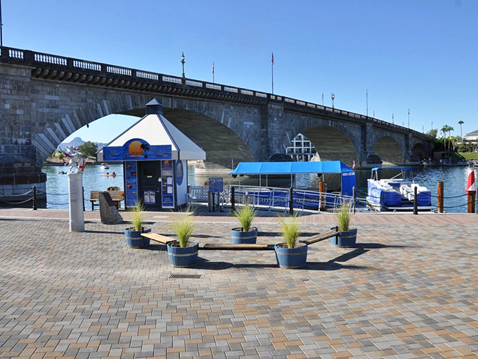 Step right up to your ticket to paradise! This kiosk is the gateway to Lake Havasu's aquatic wonderland.