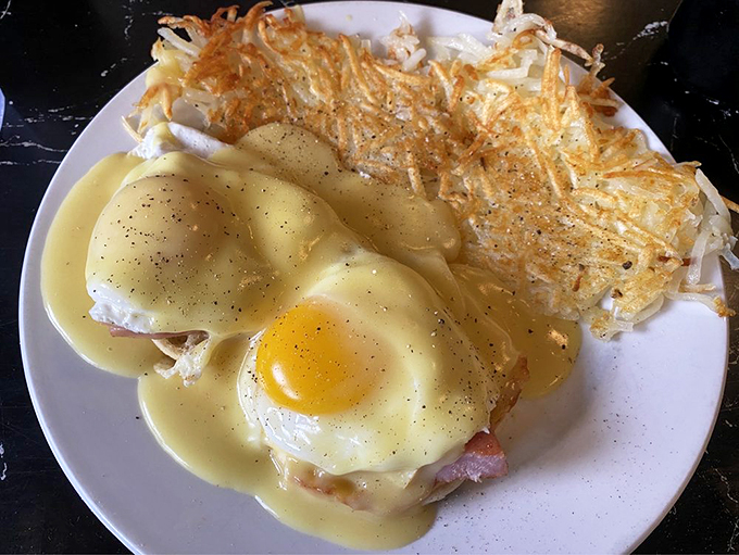 Eggs Benedict: the breakfast of champions... and those who championed staying out too late last night. This plate is your ticket to recovery town!