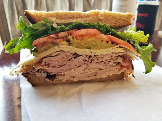 Turkey sandwich or work of art? Why not both! This stack of deliciousness is so pretty, it almost belongs in a gallery. Almost.