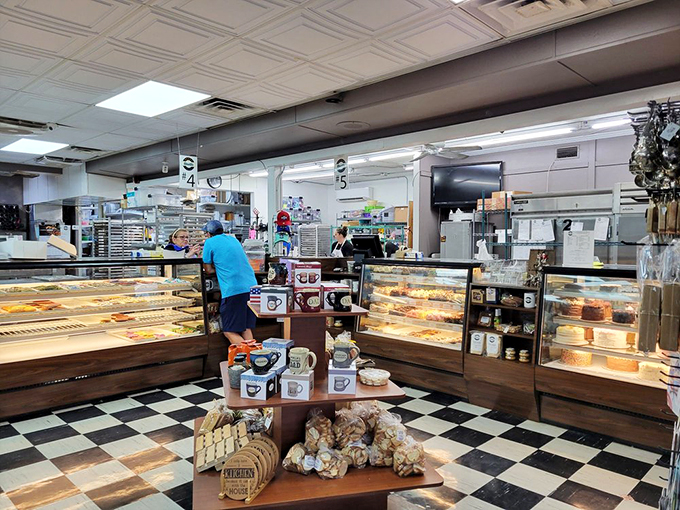 Decisions, decisions! This bakery case is a treasure trove of temptation that would make Willy Wonka jealous.