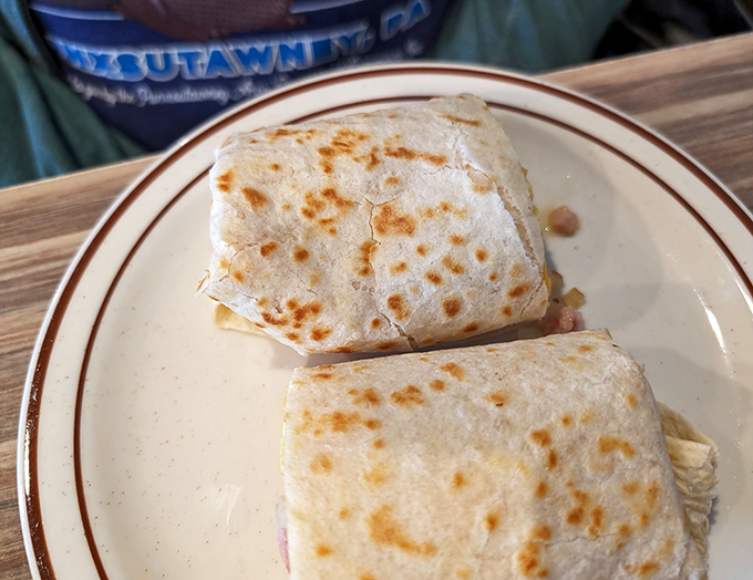 Wrapped up tighter than your grandma's holiday leftovers, this breakfast burrito is a handheld fiesta waiting to wake up your taste buds.