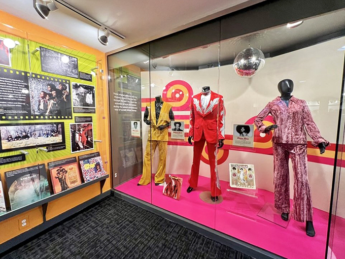 Dazzling costumes that would make Elvis jealous showcase the glamorous side of Motown's legendary performers.