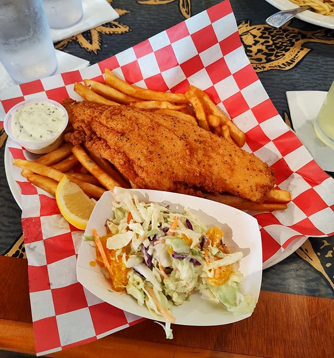 Fish so crispy, it could audition for a potato chip commercial. The ultimate comfort food gets a seaside makeover. 