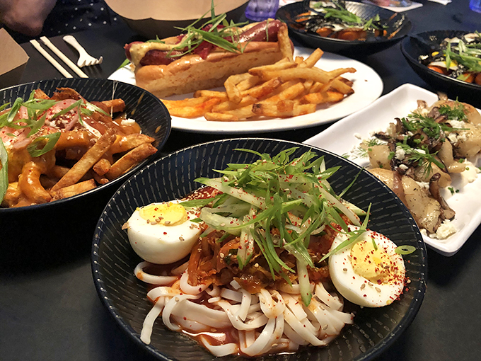 A feast for the eyes and the stomach! This spread is like a United Nations summit of flavors, where every dish gets along swimmingly.